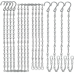 Teenitor 8 Pieces Plants, Bird Feeders, Lanterns and Ornaments, 4 pieces 35 Inch and 4 pieces 9.5 Inch Hanging Chain with Hooks, Decorative Chains for Hanging