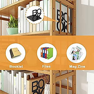 Metal Decor Bookends for Shelves, Cute Book Stopper Ends for Bookshelf Bookcase Holder Organizer for Kids Adult, Spiral Sketchbook, Scrapbook, CD DVD in Home Office Library(4 Pack)