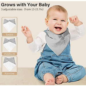 NISXABEBE Muslin Baby Bibs,Baby Bandana Drool Bibs 100% Cotton for Baby Boy Girl,Solid Colors Bib for Drooling Teething 6 Pack (unisex)