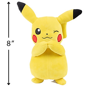 Pokemon 8" Eevee & Pikachu Plush, 2-Pack - Let's Go Starters - Officially Licensed - Quality Soft Collectible Stuffed Animal Toy - Great Gift for Kids, Boys, Girls