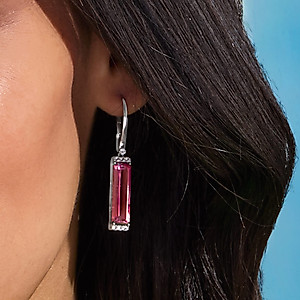 Ross-Simons 12.29 ct. t.w. Pink and White Topaz Drop Earrings in Sterling Silver