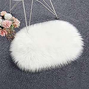 RosieLily Ultra Soft 1.3 x 2 Feet Faux Fur Rug, Fluffy Shaggy Area Rug Sheepskin Fur Rug, White Fuzzy Rug Machine Washable Shag Rug, Nursery Decor Throw Rugs Carpet for Bedroom, Kids Room, Living Room