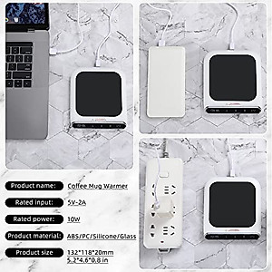 Coffee Cup Warmer for Desk Set of 2 Coffee Heater with Auto Shut Off Electric Coffee Plate Charged Coffee Hot Pads Warmer Plate Beverage Warmer for Coffee Milk Tea Water Christmas Birthday Favor