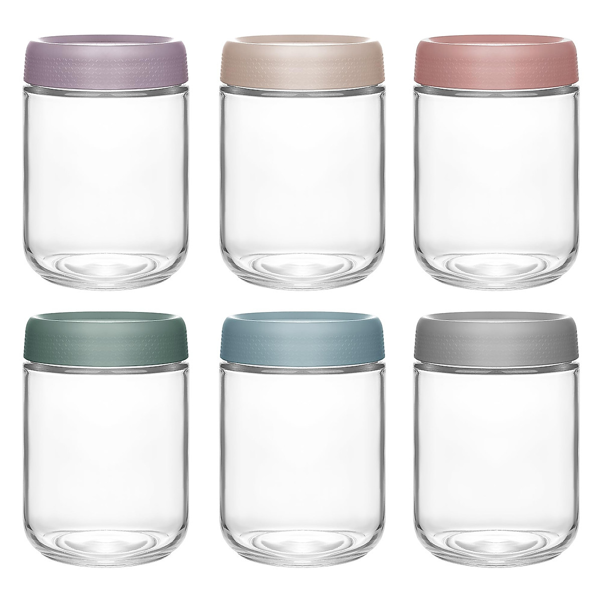 Xileanalee Overnight Oats Containers with Lids 6 Pack-16 Oz Mason Jar with Lids-Overnight Oats Jars Glass Food Storage Containers for Chia Seed Pudding Salad Cereal Coffee Spices