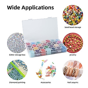 KTCLCATF 46PCS DIY Diamond Painting Tools and Accessories Kits Multiple Sizes Painting Pens for Adults to Make Diamond Art Craft Tweezers Glue Diamond Correction 28 Girds Storage Box