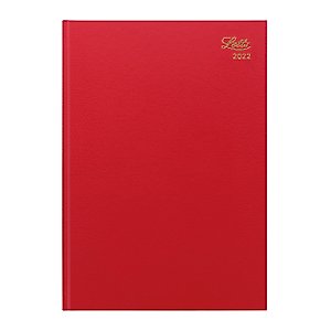 Letts of London Standard A4 week to view 2022 diary - red (22-T31ZRD)