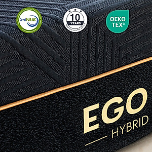 Dyonery California King 14 Inch Hybrid Memory Foam Mattress, Cooling Fabric Cover, Made in USA, CertiPUR-US Certified, Copper-Gel AeroFusion Memory Foam, Individually Pocketed Springs, 72”x84”