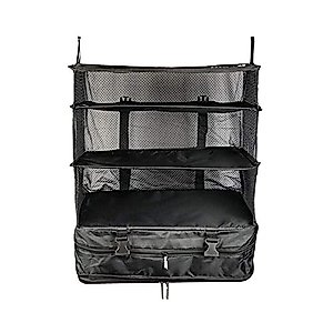 4 Shef Travel Organizer, Closet Hanging Organizer, Oxford Hanging Storage Organizers Bag with Metal Hooks and Belts