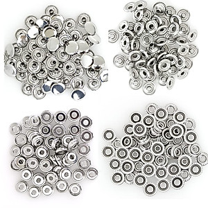 240 Pieces Stainless Steel Snap Fastener, BetterJonny 15mm Heavy Duty Snap Button Press Stud Cap for Marine Boat Canvas Bag Leather DIY Craft
