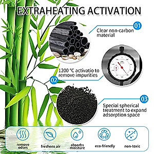 6 Pack Nature Fresh Charcoal Air Purifying Bag Charcoal Bags Odor Absorber, Closet Deodorizer Smoke Closet Car Fridge Shoe Dog Odor Bathroom Gym Refreshers Eliminator, Work From Home Essentials.