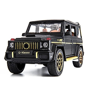 BDTCTK 1/24 Benz G63 AMG Model Car, Zinc Alloy Pull Back Toy car with Sound and Light for Kids Boy Girl Gift (Black)