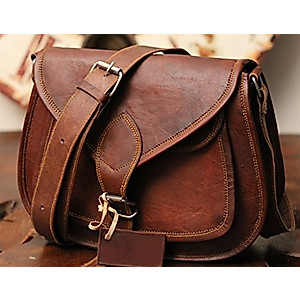 Phoenix Craft Leather Women's Purse Crossbody Gypsy Shoulder Travel Tote bag 11x9x3 Inches Brown Christmas gifts