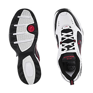 Nike Air Monarch IV Men's Walking Shoes, White/Black/Red, Size 11