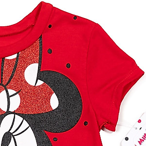Disney Minnie Mouse Valentines Day Infant Baby Girls Peplum T-Shirt and Leggings Outfit Set Red/Black 18 Months