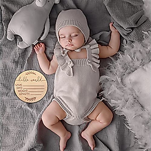 Wooden Baby Announcement Sign, Birth Announcement Sign, Hello World Newborn Sign, Baby Name Announcement Sign for Photo Prop Baby Shower Nursery Gift