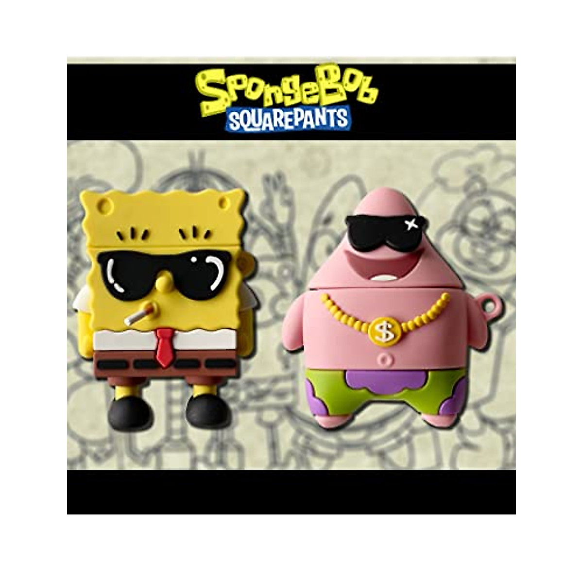 Cute Case Compatible for Apple AirPods 2/1 AirPods Case Cover 3D Slim Shockproof Silicone Shell Anti-Fall Cover for AirPods Charging Cartoon Case with Carabiner (AirPods 2/1, Cute Cartoon1)