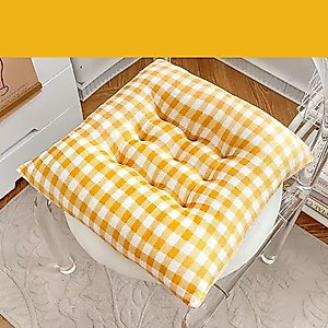 Chair Cushions for Dining Chairs 4 Pack - Kitchen Chair Cushions Set of 4, Non-Slip Seat Cushion Chair Pads, Dining Room Chair Cushions for Kitchen Room Decor 2" Thickness (Yellow, 4)