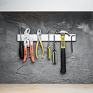 AOMAG 14-Inch Stainless Steel Magnetic Knife Bar with Multi-Purpose Functionality as a Knife Holder, Knife Strip, Magnetic Tool Organizer, Art Supply Organizer & Home Organizer