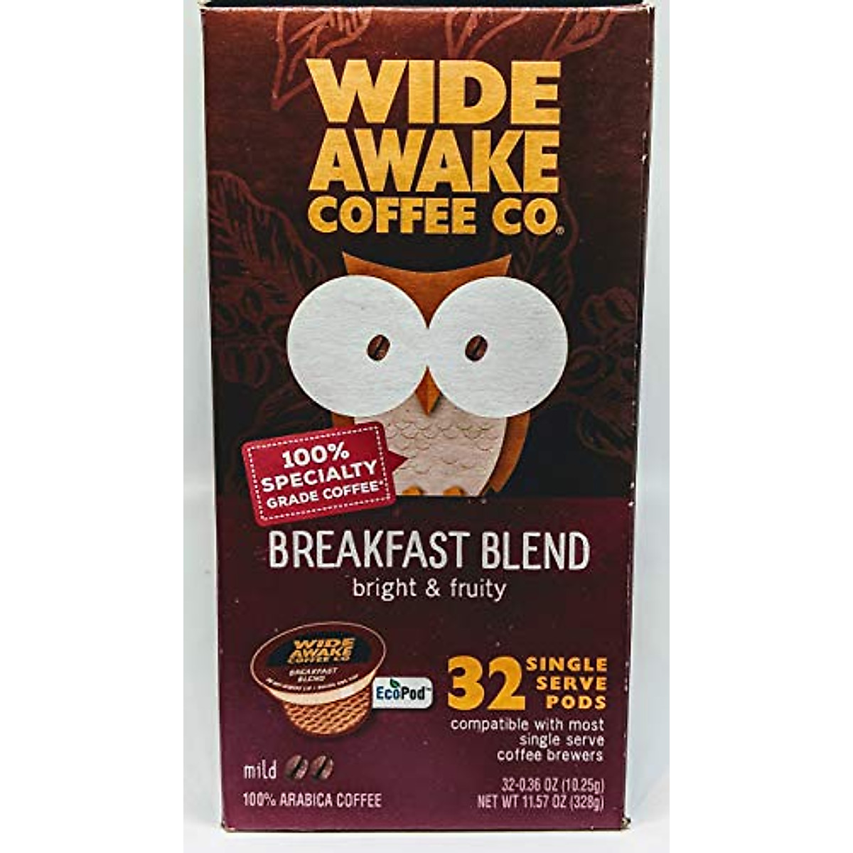 Wide Awake Coffee Single Serve Coffee Pods (32 Count, Breakfast Blend)