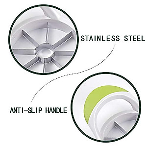 Fruit & Vegetable Corers,Apple Slicer, Stainless Steel Apple Cutter,Divider Up to 4 Inches Apples,Use for Apples, Pears, Potatoes, Onions Cutting,Green