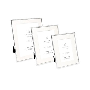 Isaac Jacobs 7x9 (Matted 5x7) Silver Metal Picture Frame, Classic Metal Photo Frame Made For Tabletop & Hanging Display, Home and Office Décor, Photo Gallery and Wall Art (7x9 (Matted 5x7), Silver)