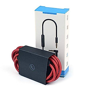 Beats Cord Replacement Audio Cable with in-line Microphone and Control for Beats by Dr Dre Headphones Solo Studio Pro Detox Wireless Mixr Executive Pill (Red/Black)