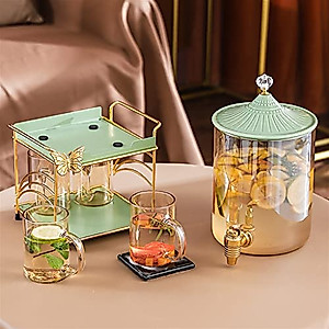 EVANEM Cold Kettle with Faucet Refrigerator Cold Kettle High Temperature Beverage Bucket Large Capacity Fruit Tea Bucket Set (Color : E, Size : As the picture shows)