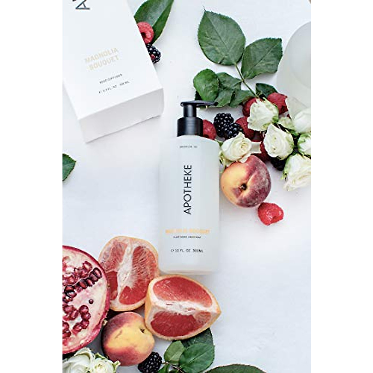 APOTHEKE Liquid Soap - Plant-Based (10fl oz) - Made in the USA (Magnolia Bouquet)