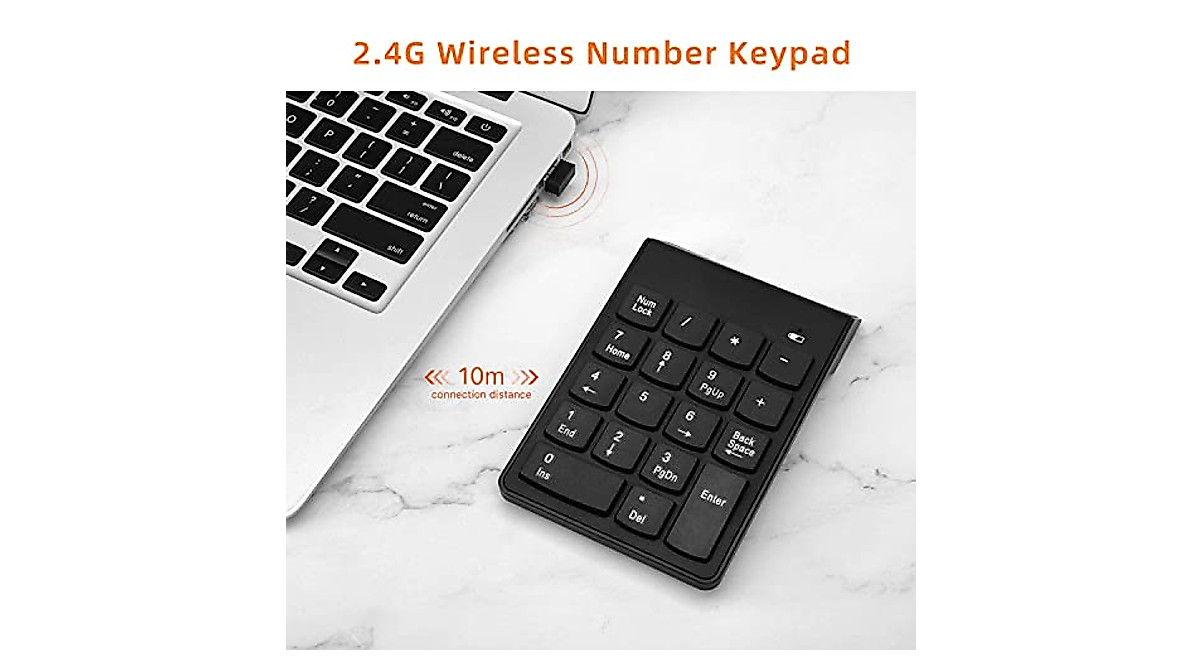 SMOOTHCLUE Wireless Numeric Keypad for Laptop & Desktop | 10-Key USB ...