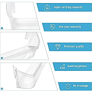 2 Pack 240323002 Refrigerator Door Bin Shelf Compatible with Frigidaire & Kenmore Bottom 2 Shelves on Refrigerator Side, PS429725, AP2115742 Replacement Parts Upgraded