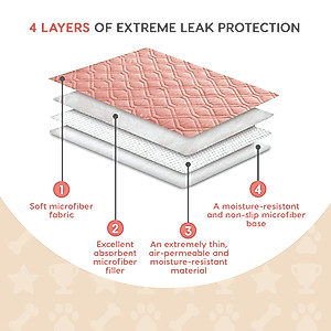 Washable Pee Pads for Dogs and Cats - Reusable Puppy Pads for Training, Super Waterproof Mat for Dog Play, Anti Slip Pad for Crate Indoor, 31.5 x 55.12 inch, 1pcs, Puppies