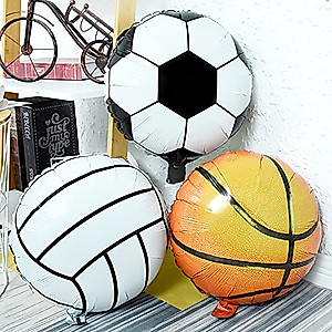 BinaryABC Basketball Mylar Foil Balloons,Sports Theme Party Supplies,10Pcs(18 Inch) (Basketball-1)