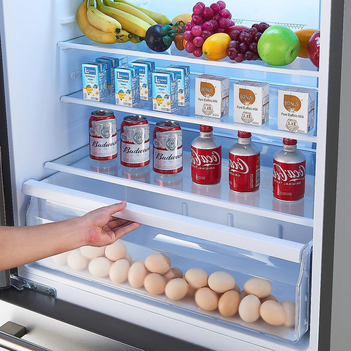 Forno 31" Milano Espresso Refrigerator with Bottom Freezer - 17.2 cu. ft Counter Depth Refrigerator with Touch Control & LED - Stainless Steel Fridge with Adjustable Door Bins and Crisper Drawer