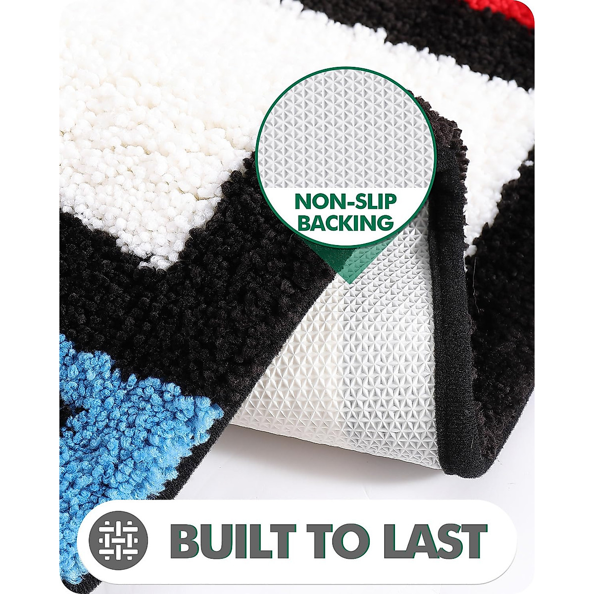 LUMI Fun Glove Floor Mat - Playful Glove Design, Non-Slip Backing, Durable and Easy to Clean, Ideal for Living Room, Bedroom, Nursery and Playroom Decor, 16"x32", Game Console