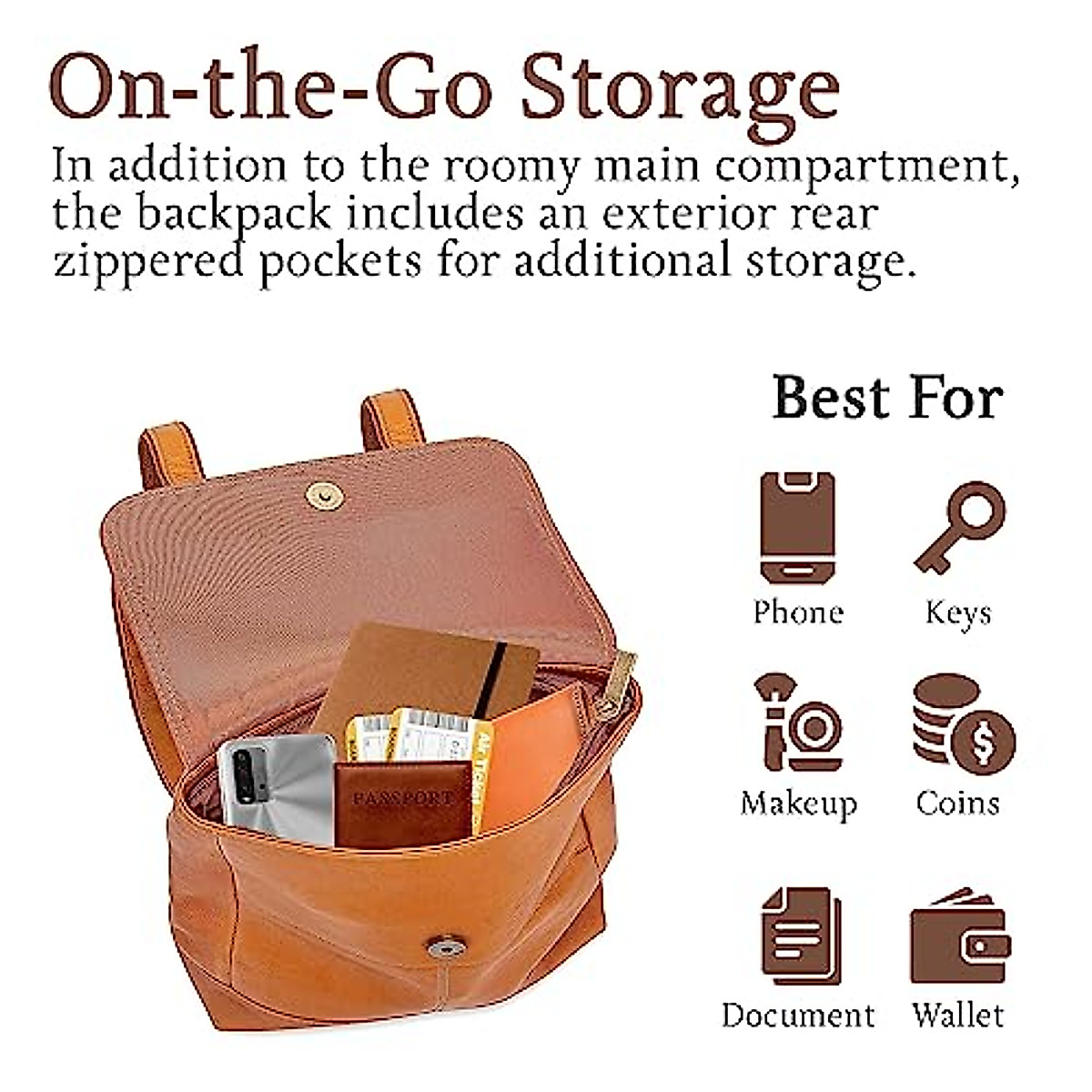 Le Donne Luna Backpack: Stylish, versatile women's bag for work or travel. Professional, multipurpose design. Essential for everyday use.