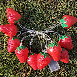 SDOUBLEM 20LED Fruit Strawberry String Lights Battery Powered Indoor Outdoor Lighting Lamp for Wedding Home Birthday Garden Yard Patio Party Decorations