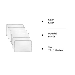 YoleShy 6 Pcs Plastic Placemats, Heat Resistant Washable Table Mats for Dining, Kitchen (17'' x 11'')