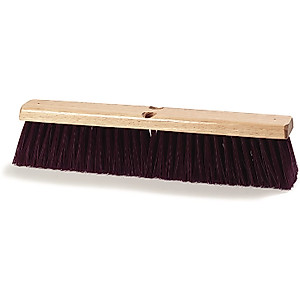 SPARTA Flo-Pac Plastic Floor Sweep, Crimped Sweep with Brace 24" for Cleaning, 24 Inches, Maroon