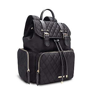 Hafmall Diaper Backpack for Mom, Stylish Baby Diaper Bag Backpack with Stroller Hooks, Multifunctional Baby Bag for Baby Girl Boy, Black