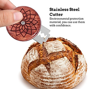 DOITOOL Bread Lame Cutter,Wooden Bread Bakers Lame Slashing Tool with 5 Razor Blades,Homemade Dough Scoring Tool for Sourdough Bread Baking (Style 3)
