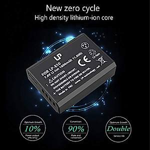 LP-E10 Battery Pack, LP 2-Pack Replacement Battery, Compatible with Canon EOS Rebel T7, T6, T5, T3, T100, 4000D, 3000D, 2000D, 1500D, 1300D, 1200D, 1100D & More (NOT for T3i T5i T6i T6s T7i)
