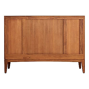 Signature Hardware 953674-48-UM-0 Simien 48" Single Vanity Set with Teak Cabinet, Quartz Vanity Top and Oval Undermount Sink