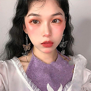 FXmimior Fashion Women Earrings Vintage Silver Butterfly Long Bohemian Long Chain Drop Dangle Earrings Jewelry for Women and Girls