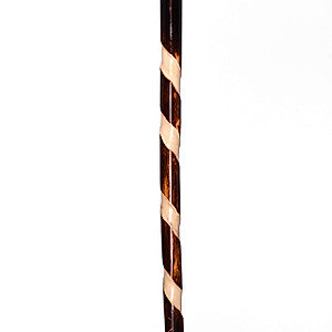 FOREST PILOT Mimetic Root Head Wooden Walking Stick (Dark Brown Color, 55 Inches, 1 Piece)