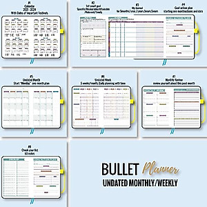 12 Months Undated Planner Daily Weekly And Monthly Hourly Scheduling to Hit Your Goals,8.3 x 5.8" Faux Leather Hardcover, Start Any Time (orange)