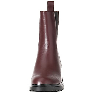 Amazon Essentials Women's Chunky Sole Chelsea Boot, Black Oxblood, 7.5 Wide
