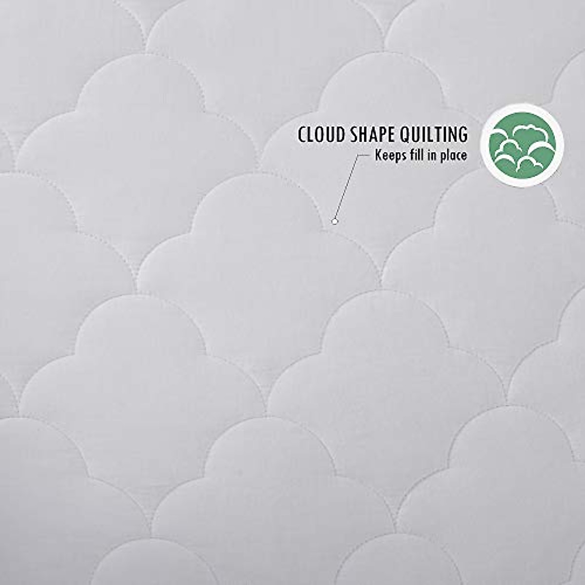 Sleep Philosophy All Natural Cotton Filled Mattress Pad Washable Bed Protector, Queen, White