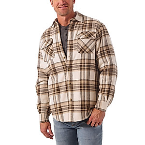 Wrangler Authentics Men's Long Sleeve Sherpa Lined Shirt Jacket, Birch, Large