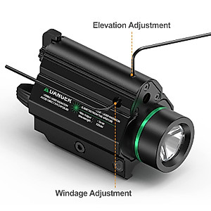 Feyachi LF-68 Green Laser Weapon Light 1000 Lumen LED Flashlight Combo with Picatinny Rail Mount for Pistol Rifle Rechargeable