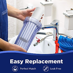 Membrane Solutions 20 Micron Sediment Water Filter Replacement Polypropylene Cartridge 10"x 2.5" for Whole House RO System, Compatible with Aqua-Pure AP110, GE FXUSC,WHKF-GD05,Culligan P5-6 Pack